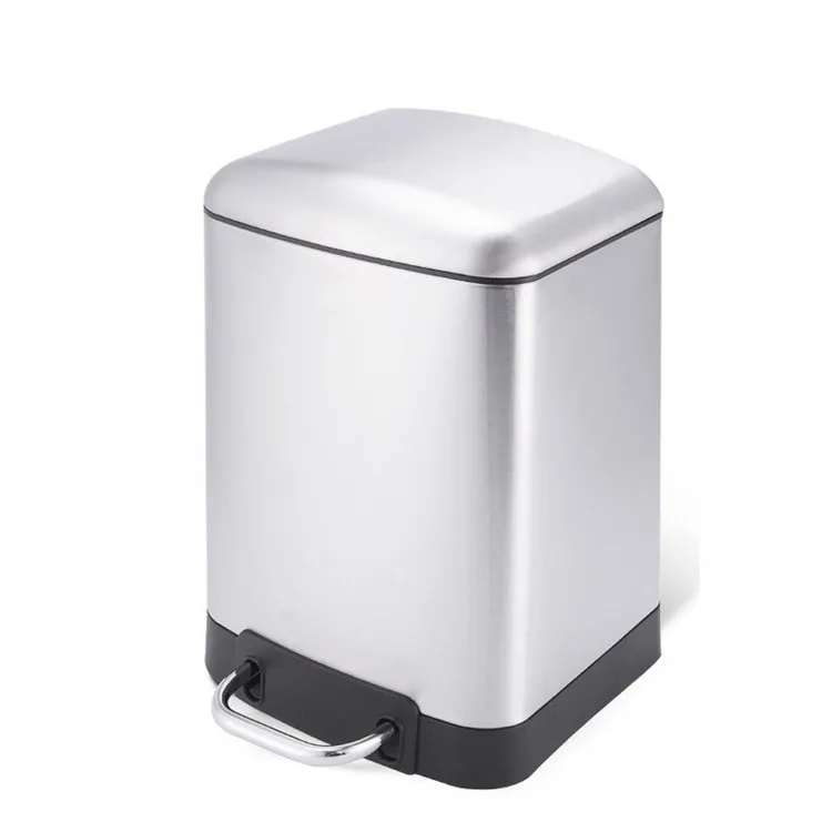 Ibarlom Customize Square Dustbin Stainless Steel Pedal Bin Trash Can ...