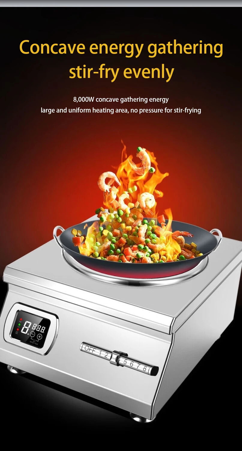 380V Restaurant Hotel Commercial Induction Cooker 8000W