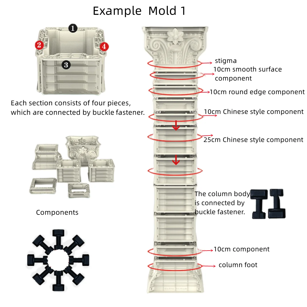 Concrete Column Molds for House Building Decorations