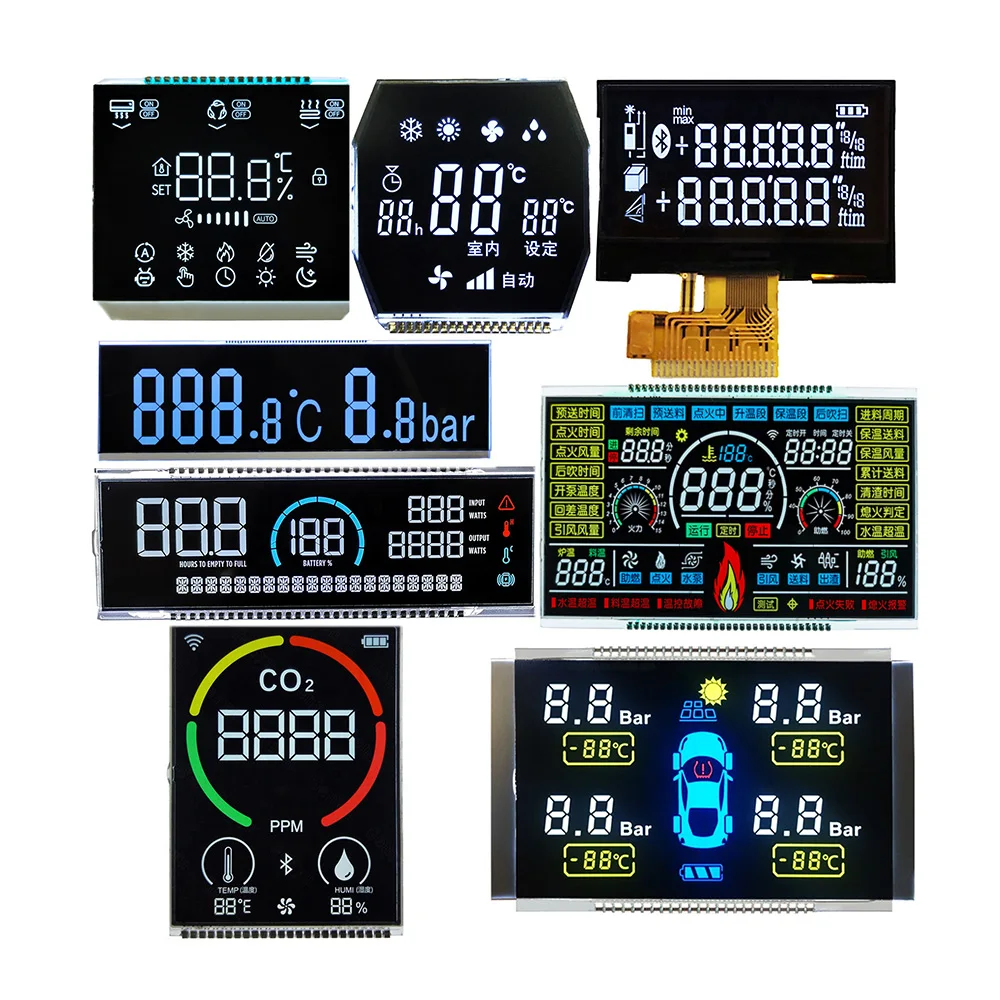 Customized Size Va Black Screen Pin Connect Ht1621 Cob Color Segment ...