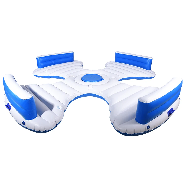8 People Round Floating Island Inflatable Inflatable Lounge Chair with ...
