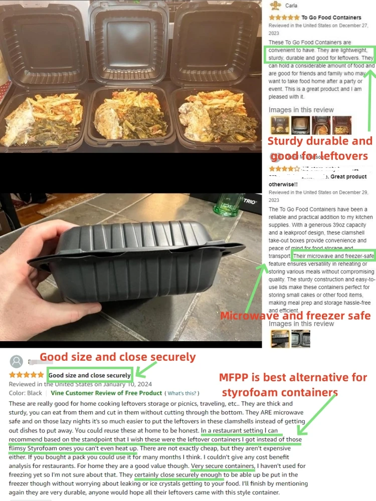 MFPP Plastic Fod Hinged Takeaway Containers Disposable PP Takeout Boxes ...