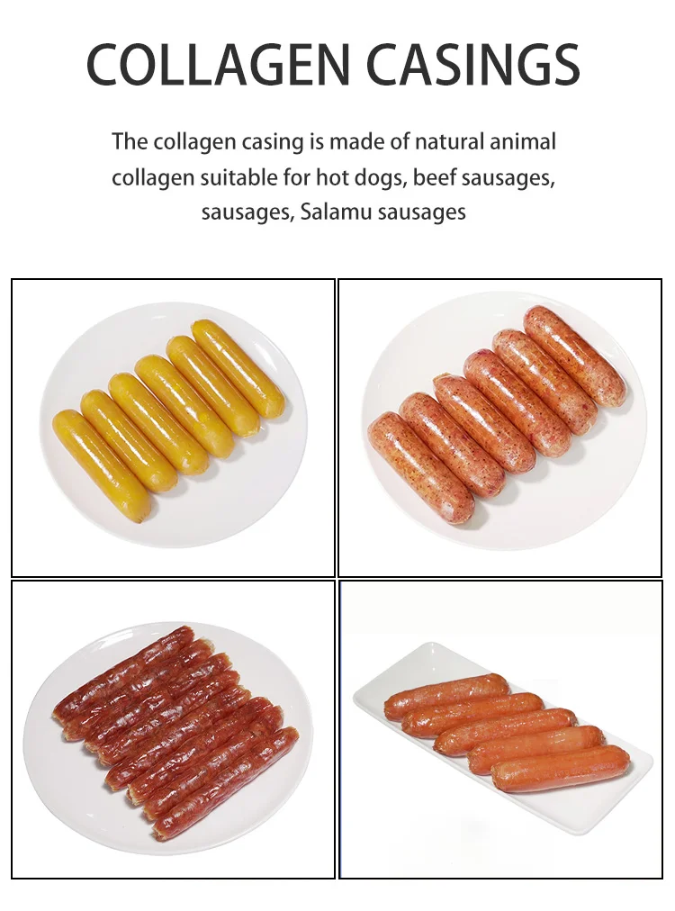 32mm Caliber Transparent Sausage Packaging Edible Beef Collagen Casing ...