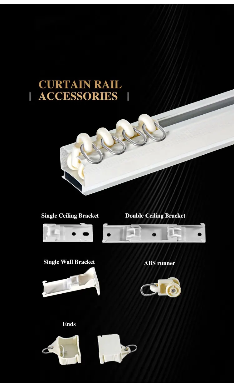 High Quality Aluminium Alloy Square Curtain Rail Hot Sale with Wall ...