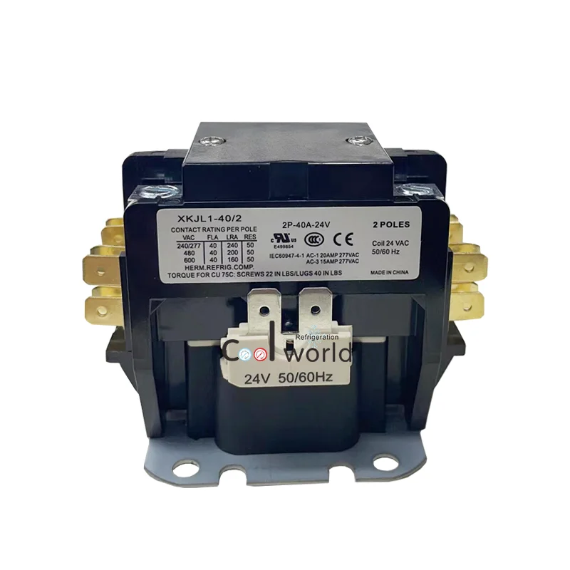 XKJL1 AC Magnetic Contactor 2P-40A-24V for Air Conditioners