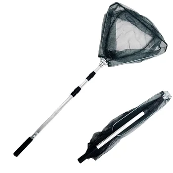 Outdoor Flying Tackle Aluminum Folding Nylon Fishing Hand Net Landing ...