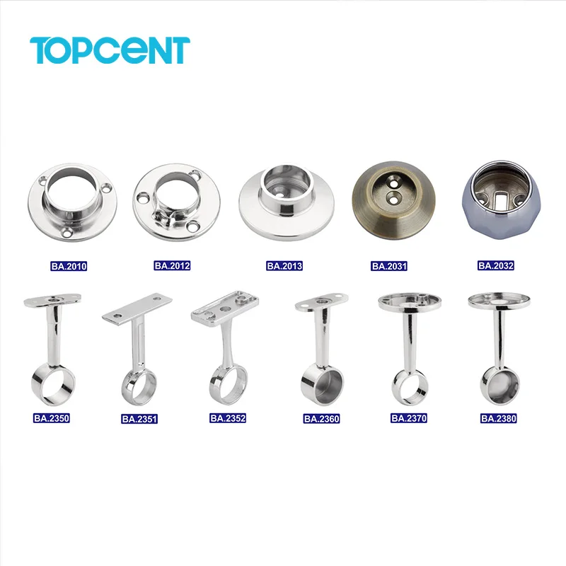TOPCENT Rail Hanging Clothes Zinc Alloy Oval Furniture Hardware Closet ...