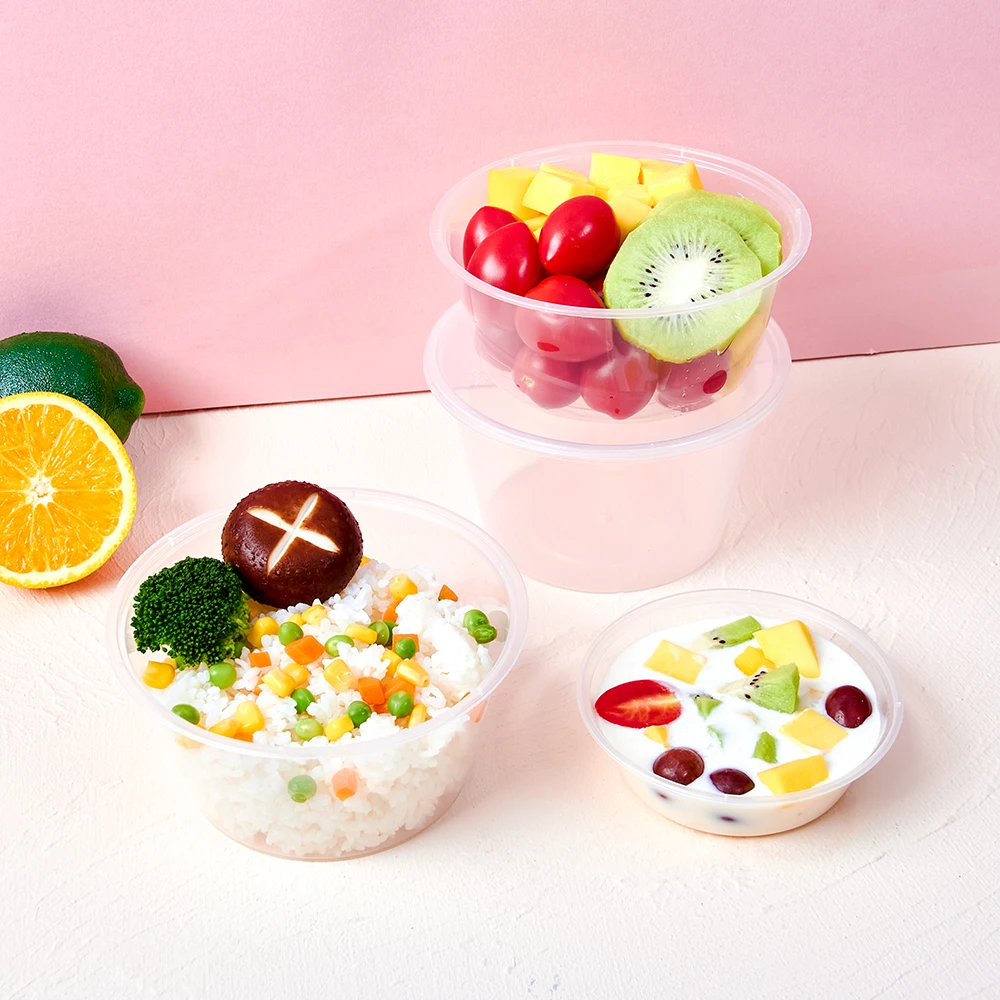 Microwave Safe Round Disposable Plastic Boxes for Food