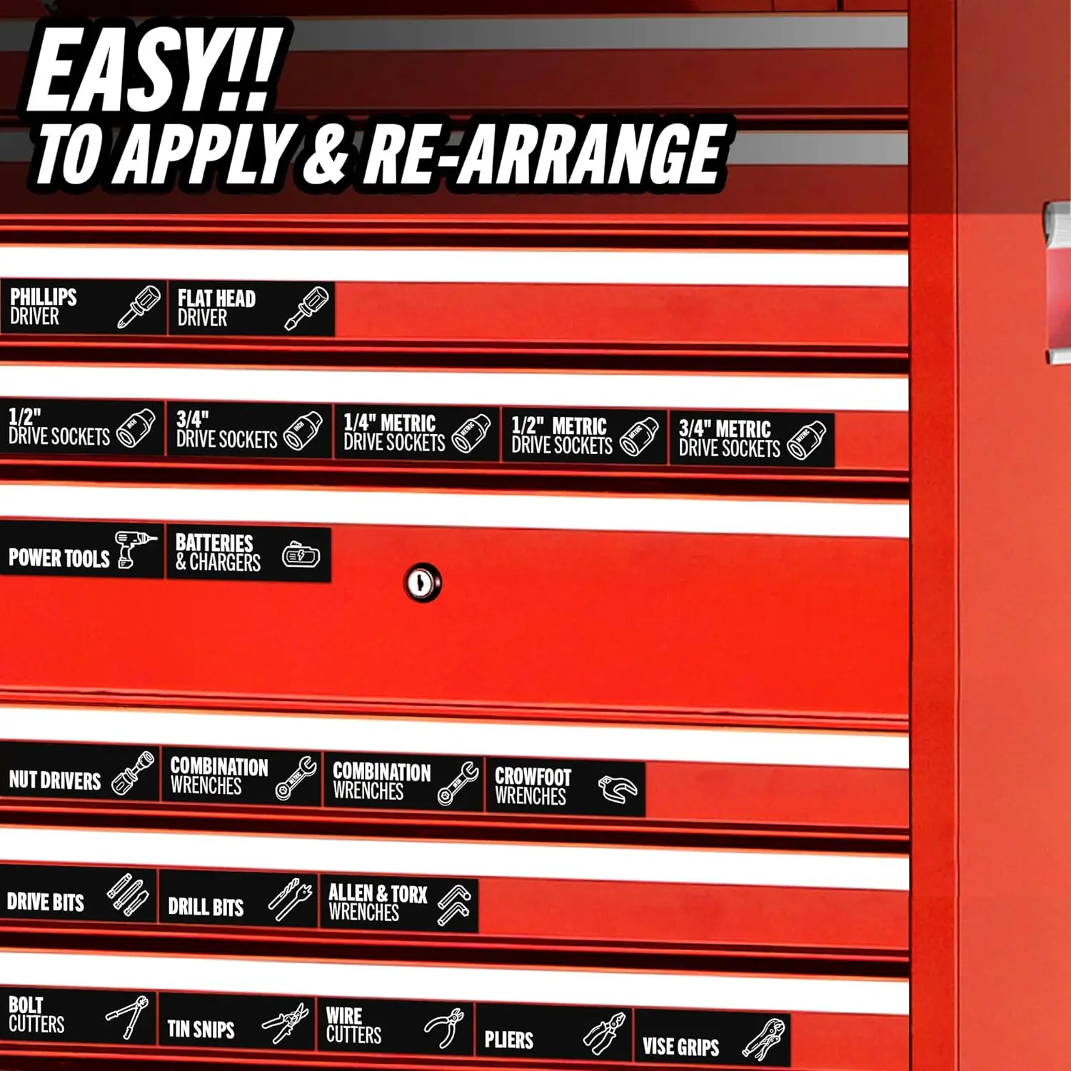 Tool Box Organizational Magnetic Labels Fits All Brands Of Steel Tool ...