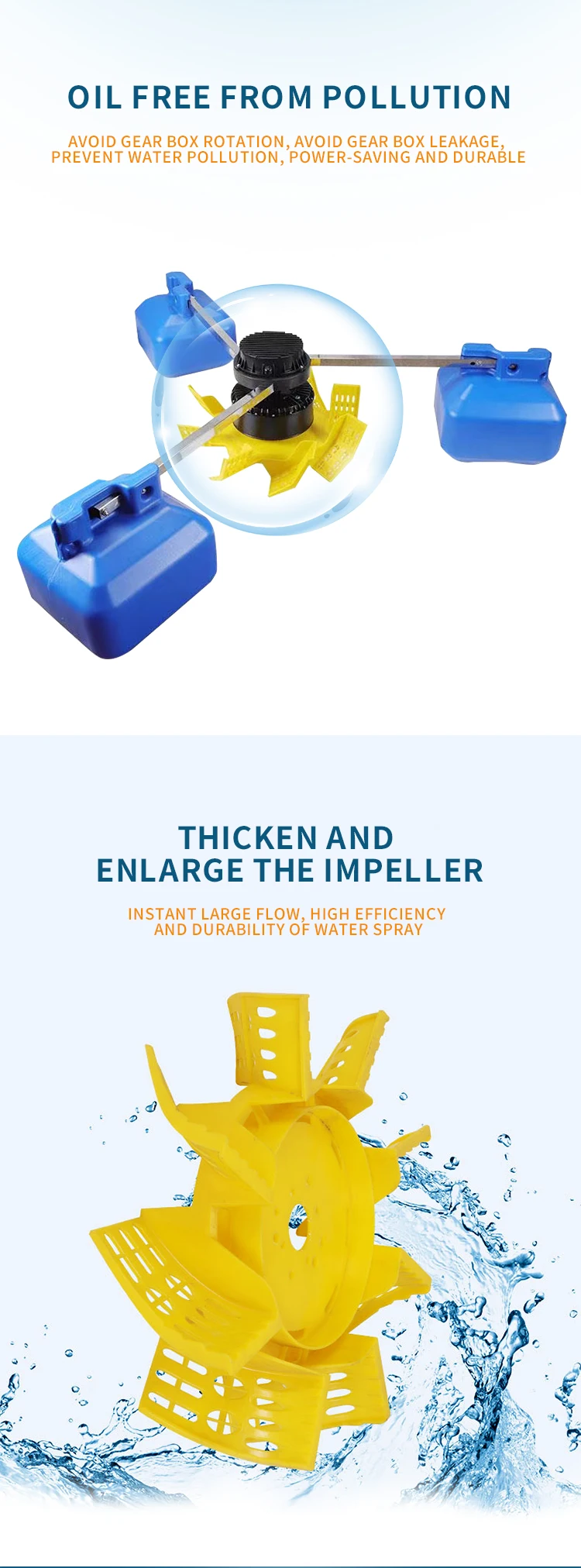 220/380v Fish Shrimp Farming Aquaculture Plastic Super Impeller ...