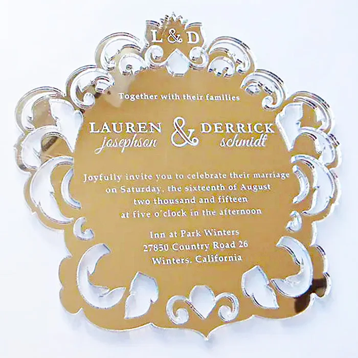 Rectangle Clear Acrylic Invitation Card Perspex Wedding Invitation Card ...