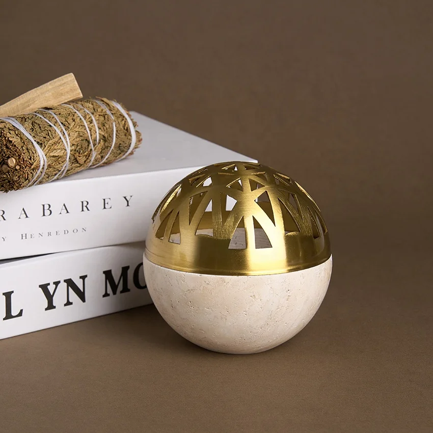 Alibaba.com: Arabic Beige Marble Travertine Mubkhar Bokhoor Burner Set, Round Stone Mabkhara ...