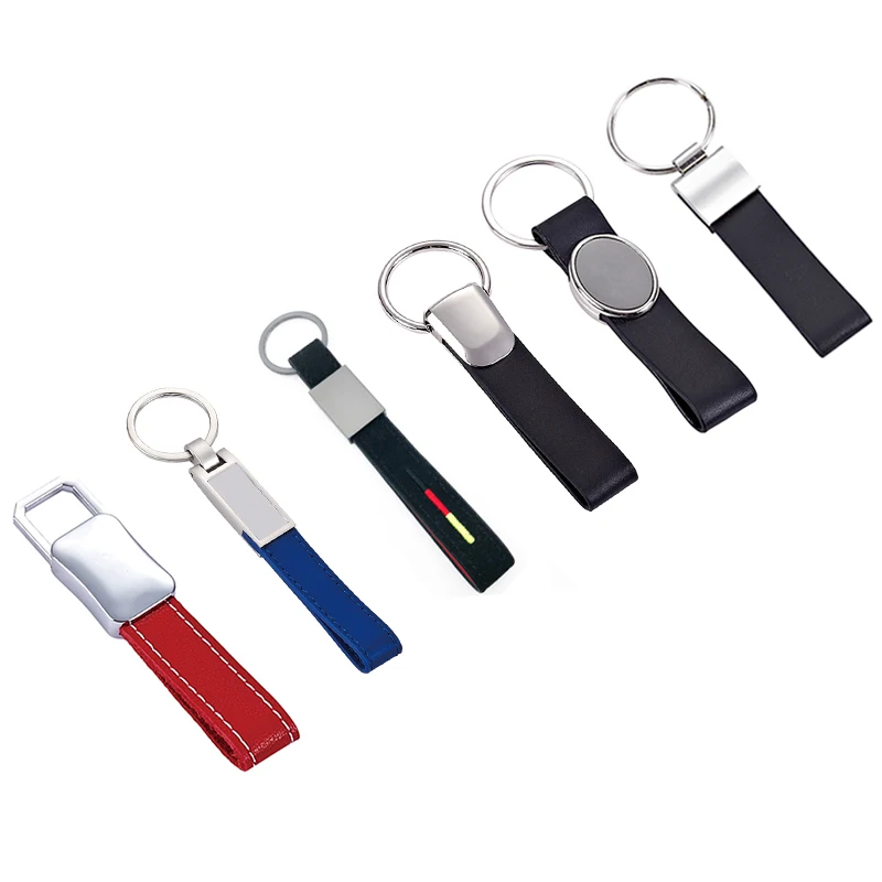 Promotional Custom Embossed Logo Car Key Holder High Quality Leather ...