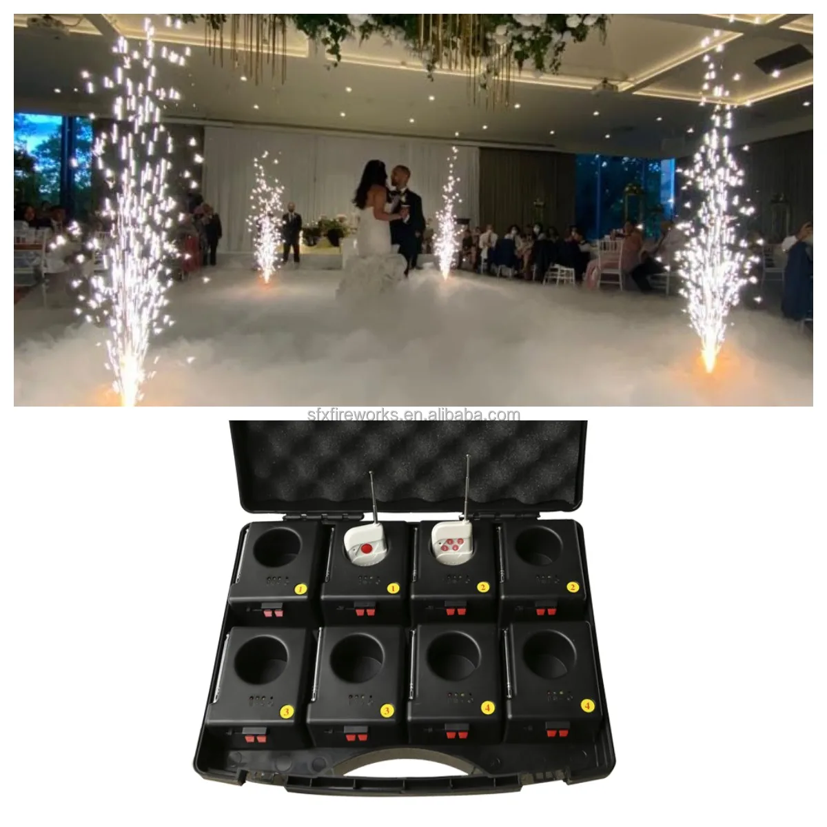 8 Cue Ice Fountain Fireworks Ignition System - Cold Pyro