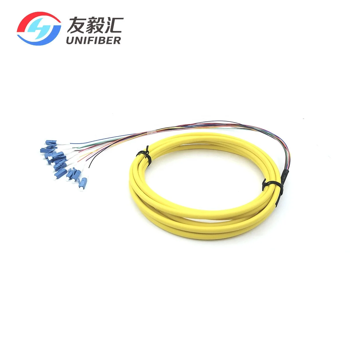 Lc/upc 12 Core Fan-out Fiber Optical Pigtails Single Mode G657a2 900um ...