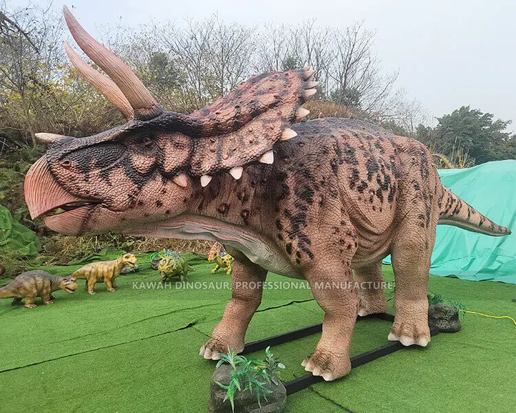 Realistic Dinosaur Animatronic Triceratops Life Size Dinosaur Statue ...