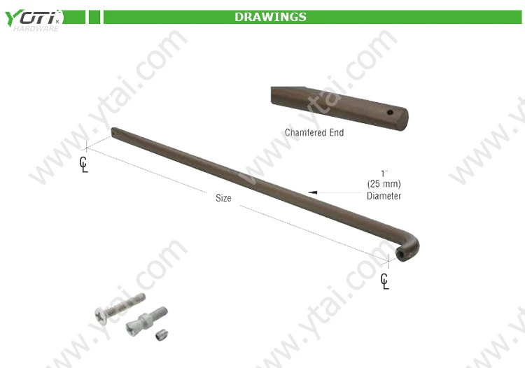 PB033 Series Aluminum Solid Pull & Push Bars for Doors