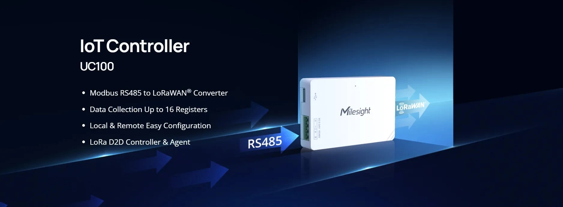 Milesight UC100 Industrial IoT Controller Modbus RS485 to LoRaWAN Converter| Alibaba.com