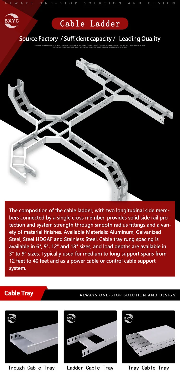 Aluminum Steel Cable Tray Cable Ladder With Price List Manufacturer ...