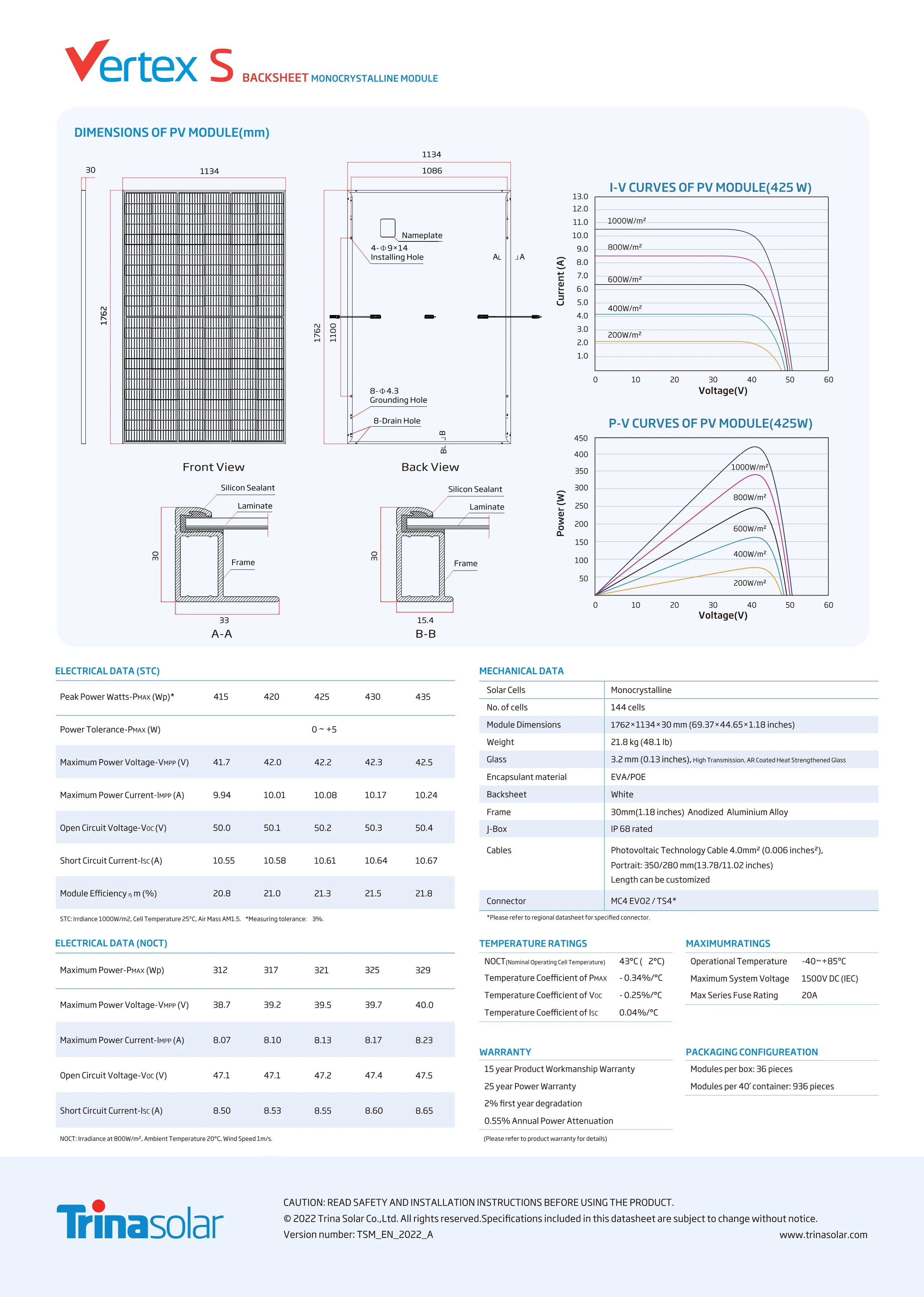 Tier 1 Brand Trina Solar Panels Perc Half Cell Vertex S Tsm-de09r.08 ...