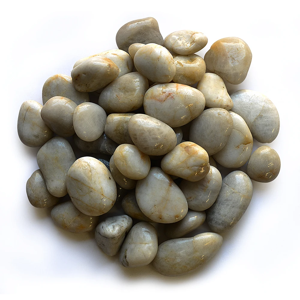 Modern Design Round Cobble Pebbles Washed And Polished White Natural ...