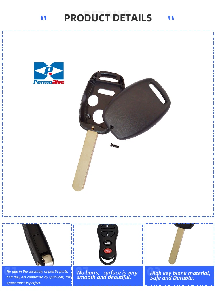 Hotsale Car Blank Key 3 Buttons Key Shell HU100 Key Blade Without logo ...