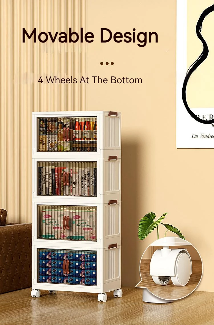 Sesame PP Plastic Storage Cabinet - Foldable & Stackable