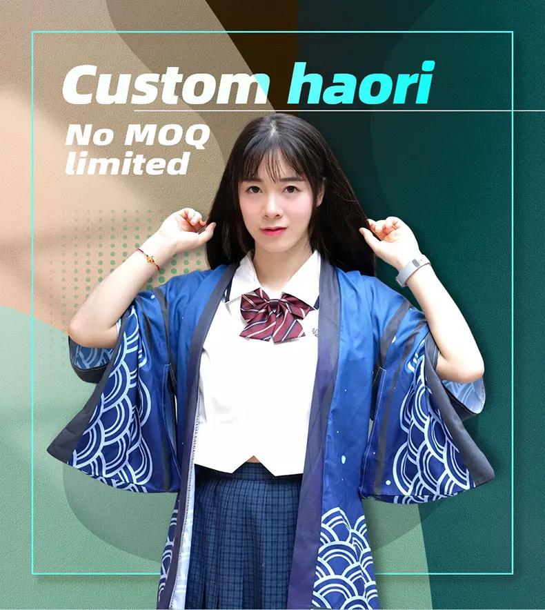 Custom Printed Japanese Anime Haori Cloak For Cosplay, Odm
