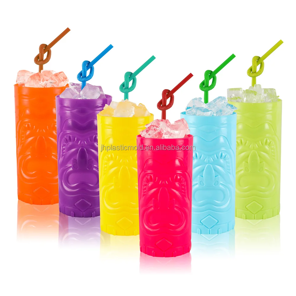 Reusable Plastic Party Cups Tiki Cups BPA Free Tumbler Drinkware Set ...