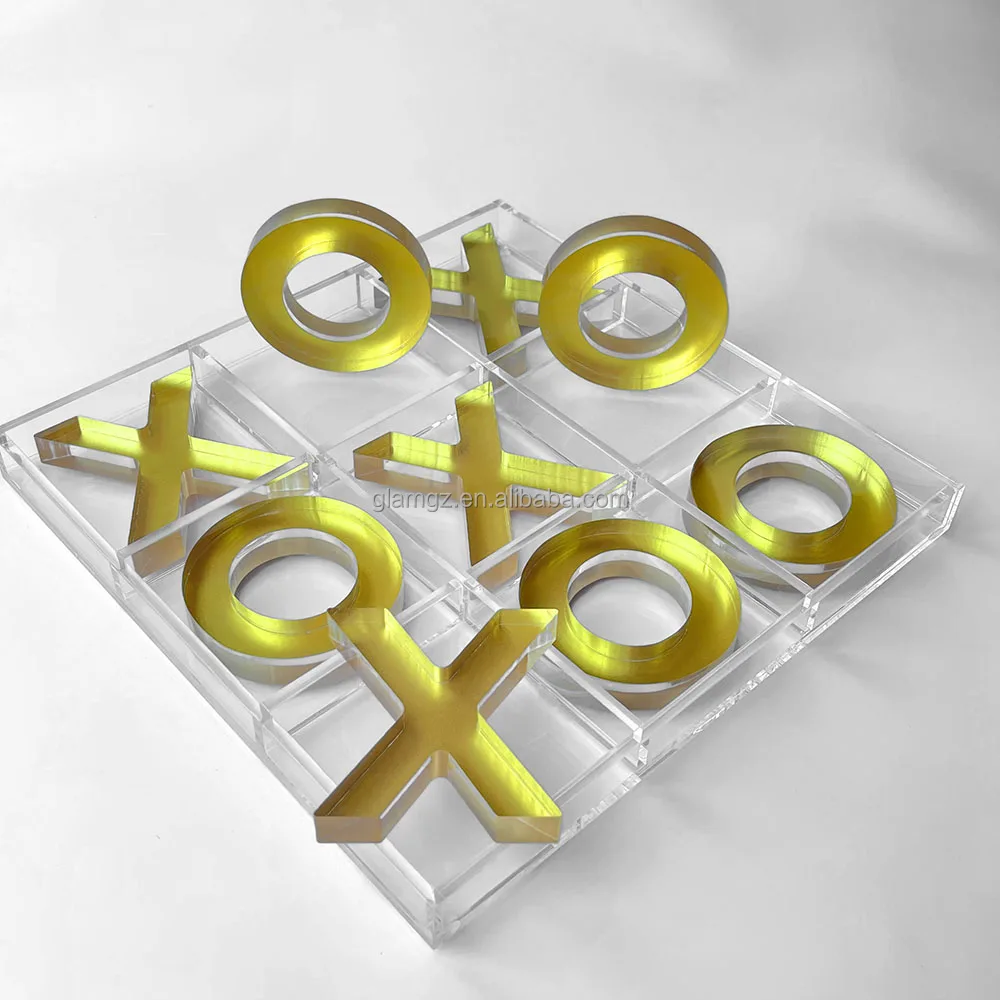 Custom Modern Chess Set - Lucite Table X O Game Set