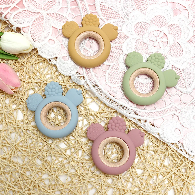 Food Grade Bpa Free Wood Silicone Children's Beach Wooden Kid Molar ...