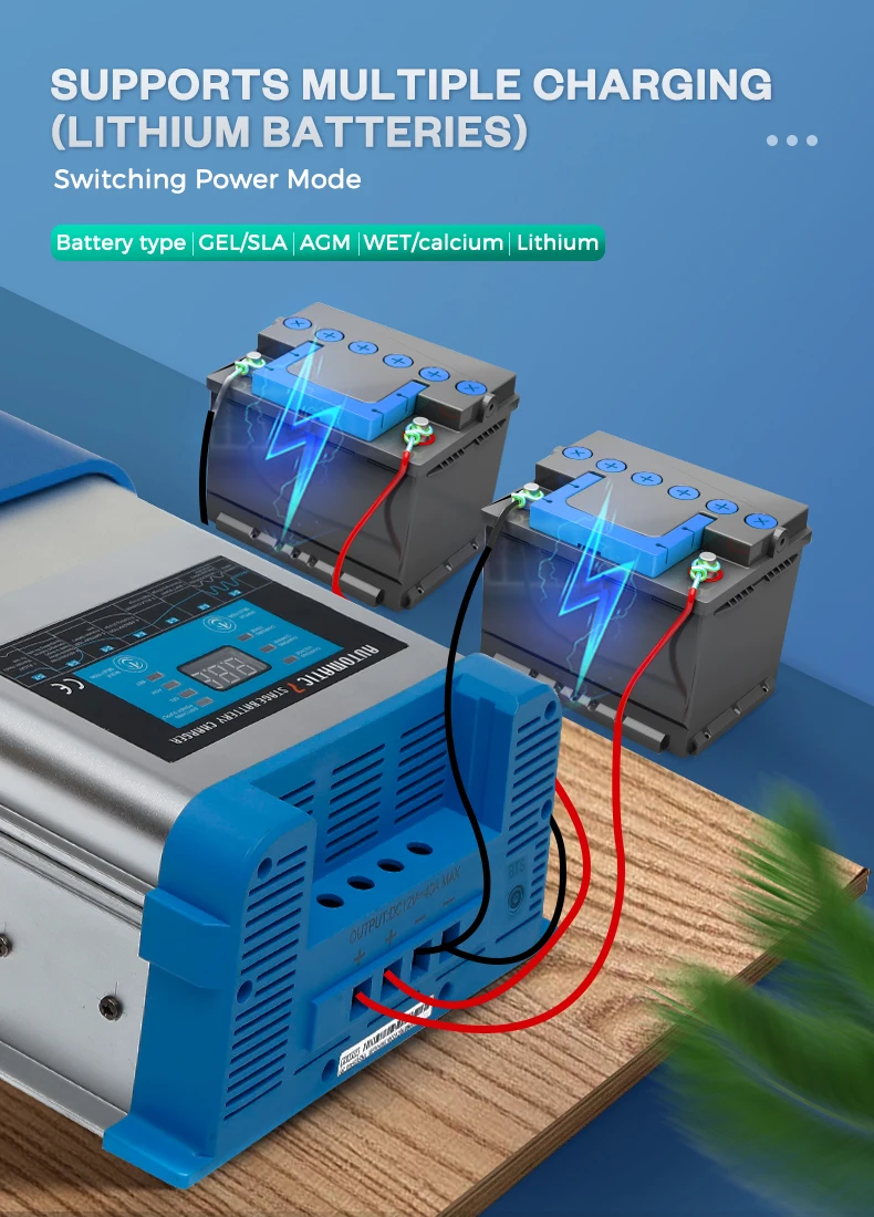 Dc 12v 10a/20a/40a/50a/60a Smart Car Battery Charger Lead Acid Battery ...