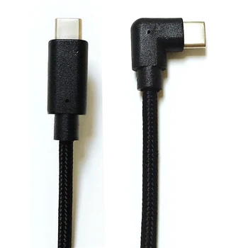 Right Angle Type C Male To Type C Male Data Transfer Braided Cable ...