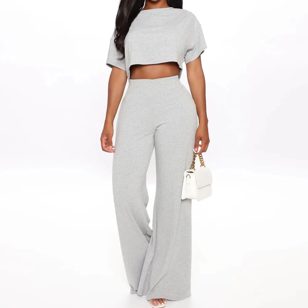 Women's Casual Wear Solid Color Two Piece Set 3/4 Sleeve Hollow Out ...