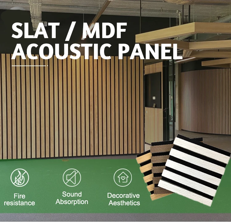 Hengjiu Wood Strip Polyester Sound-absorbing Board Mdf Wall Panels Wood ...