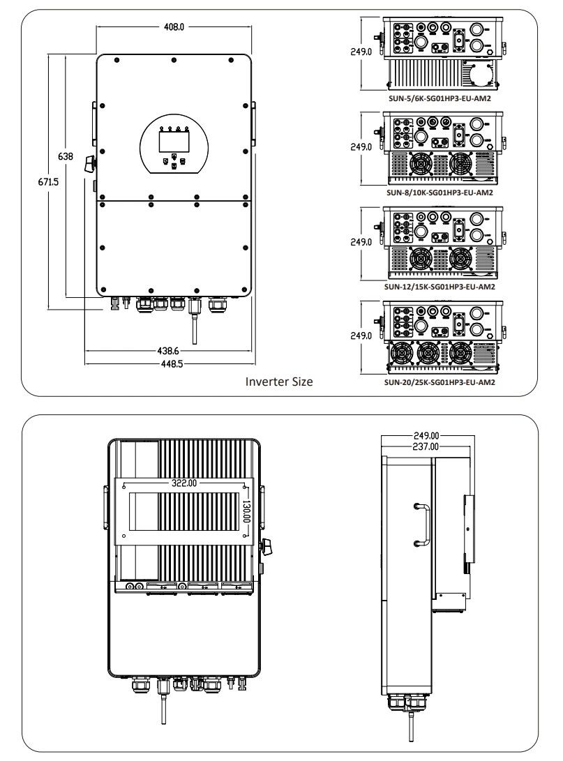 Solar Inverter Deye SUN-8K-SG01 HP3-EU-AM2 8KW Hybrid Inverter with ...