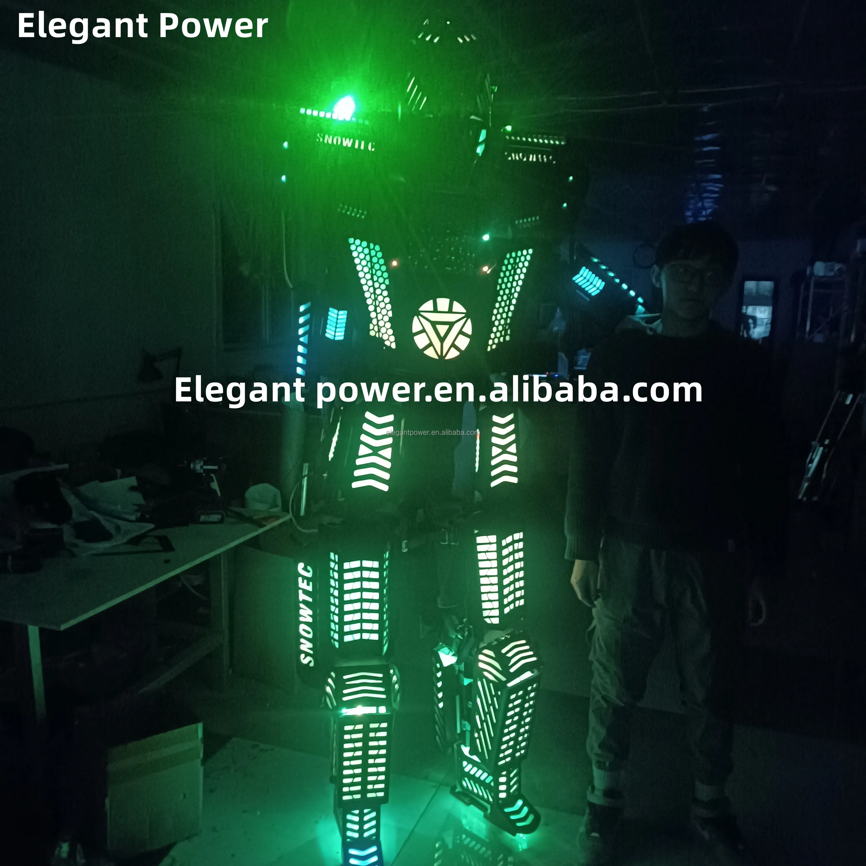 2024 Night Club LED Plastic Stilts Walker Robot Costume