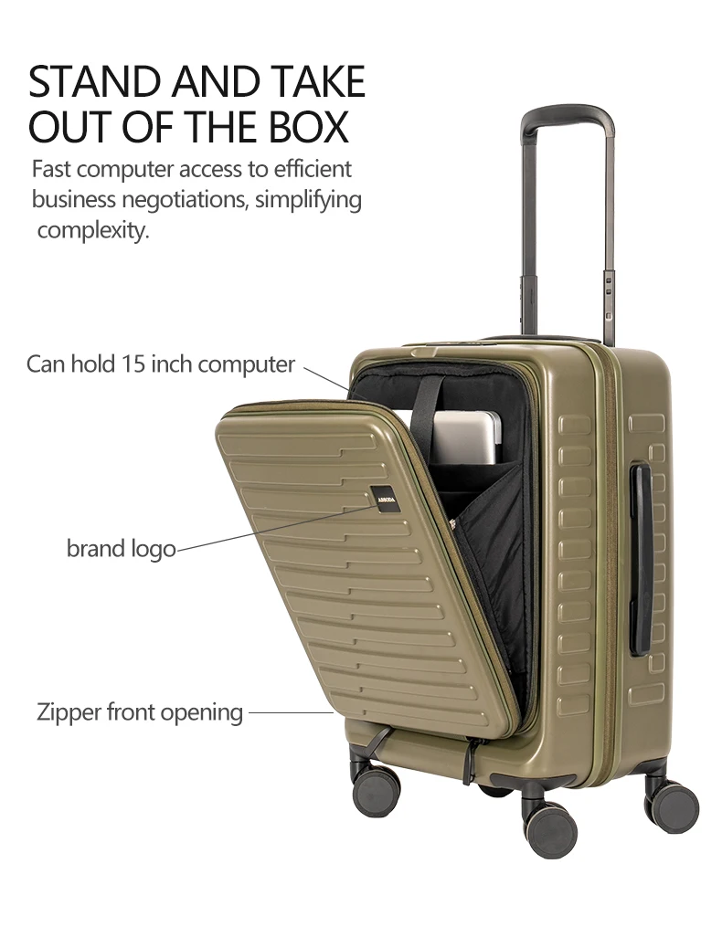 Custom Design Expandable Pc Luggage Carry On Front Pocket Laptop Cabin ...