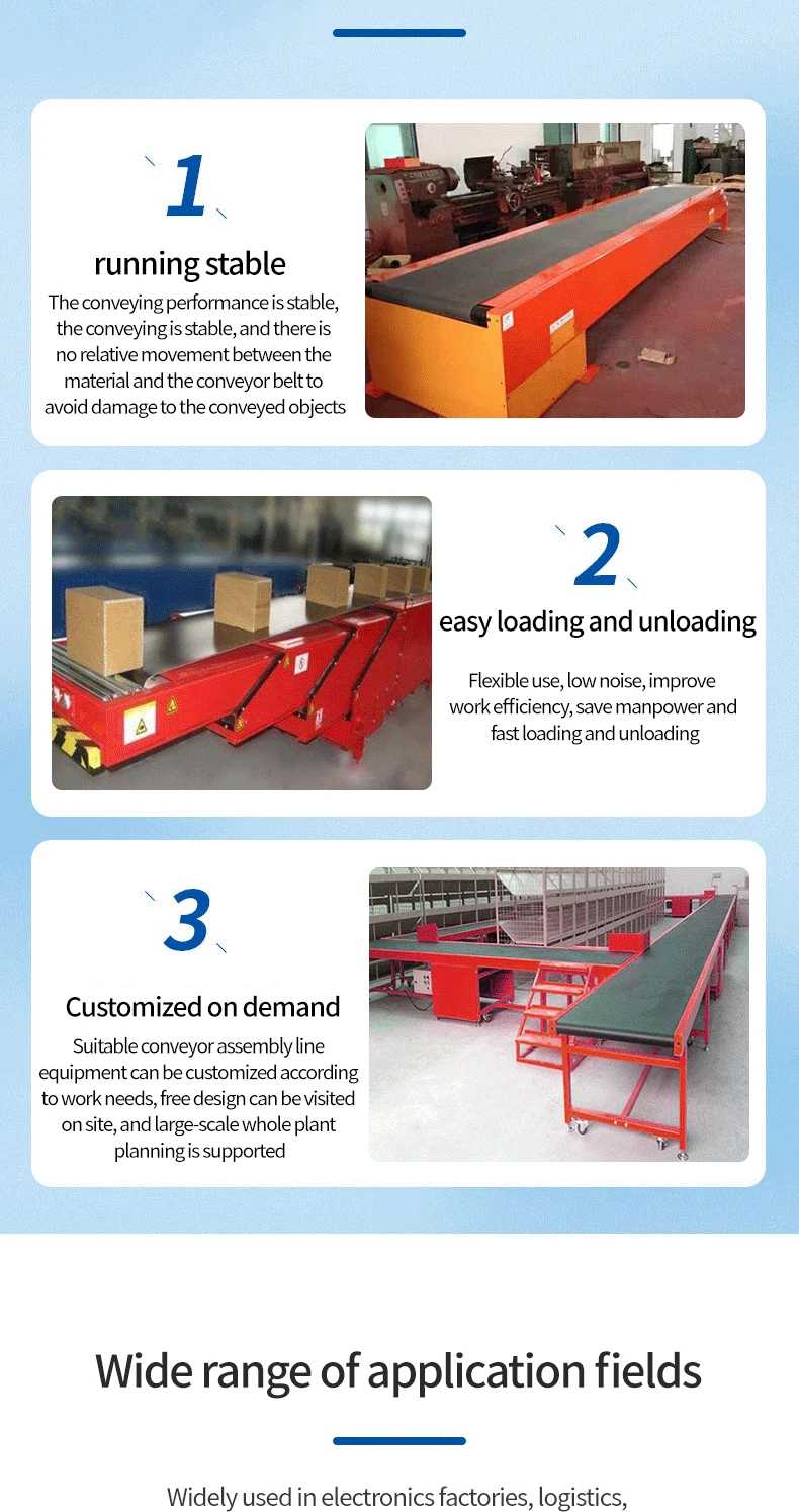 Automatic Telescopic Conveyor 40ft Container Extendable Flexible Loading Unloading Belt Conveyor ...