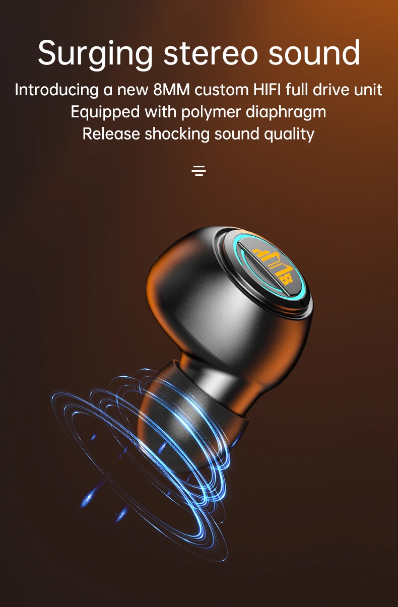 2023 V5.3 M48 TWS Earphones - 9D Hifi Stereo Gaming Earbuds