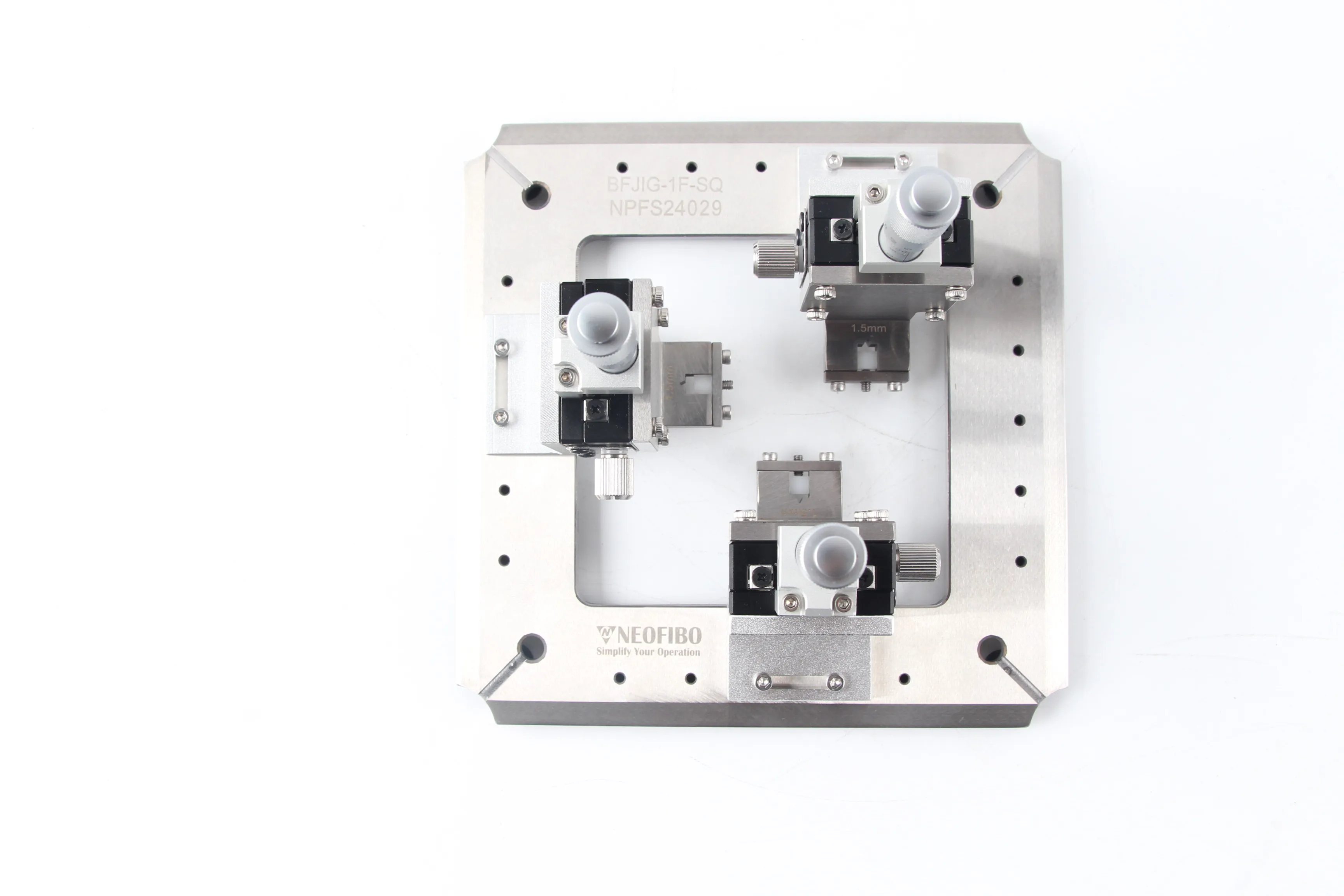 Neofibo BFJIG-1F-SQ Holder Bare Coating Fibre Polish Plate Jig Z-axis Adjustable Fiber Optic ...