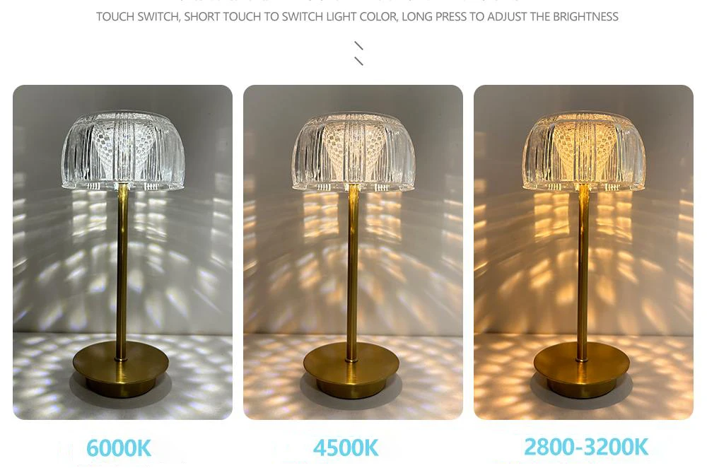 Modern Acrylic Metal Table Lamp Atmosphere Lamp Bedside Bedroom Outdoor ...