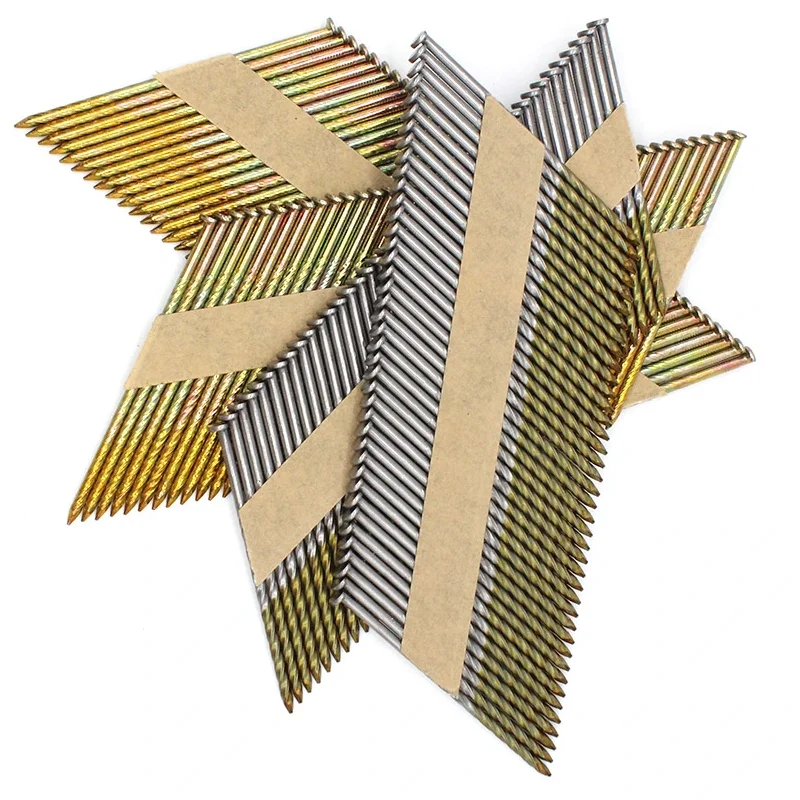 28 / 34 Degrees Polished Painted Paper Strip Nails Galvanized Paper ...