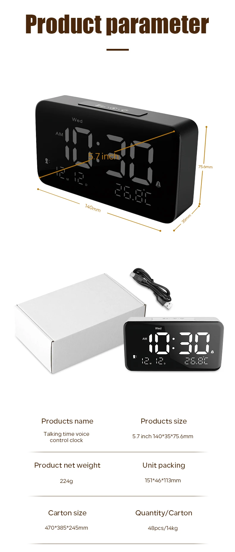 Smart Alarm Clock with Voice Sound Control for Hearing Impaired
