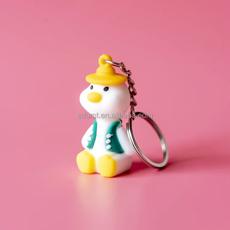 Cartoon Toy Keychain Birthday Gifts Pretty Yellow Duck Car Key Chain ...