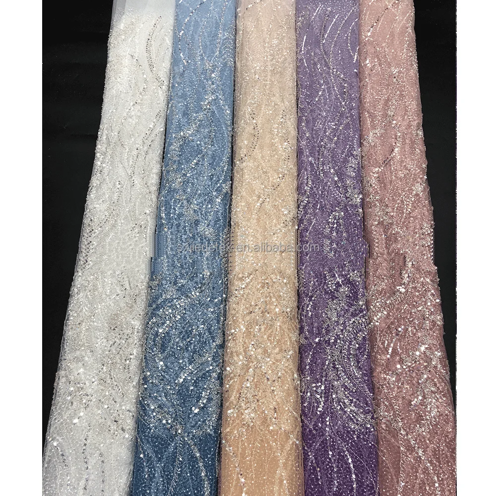 New Design Rhinestone Ombre Mesh Fabric Wedding Crystal Sequined 3d ...