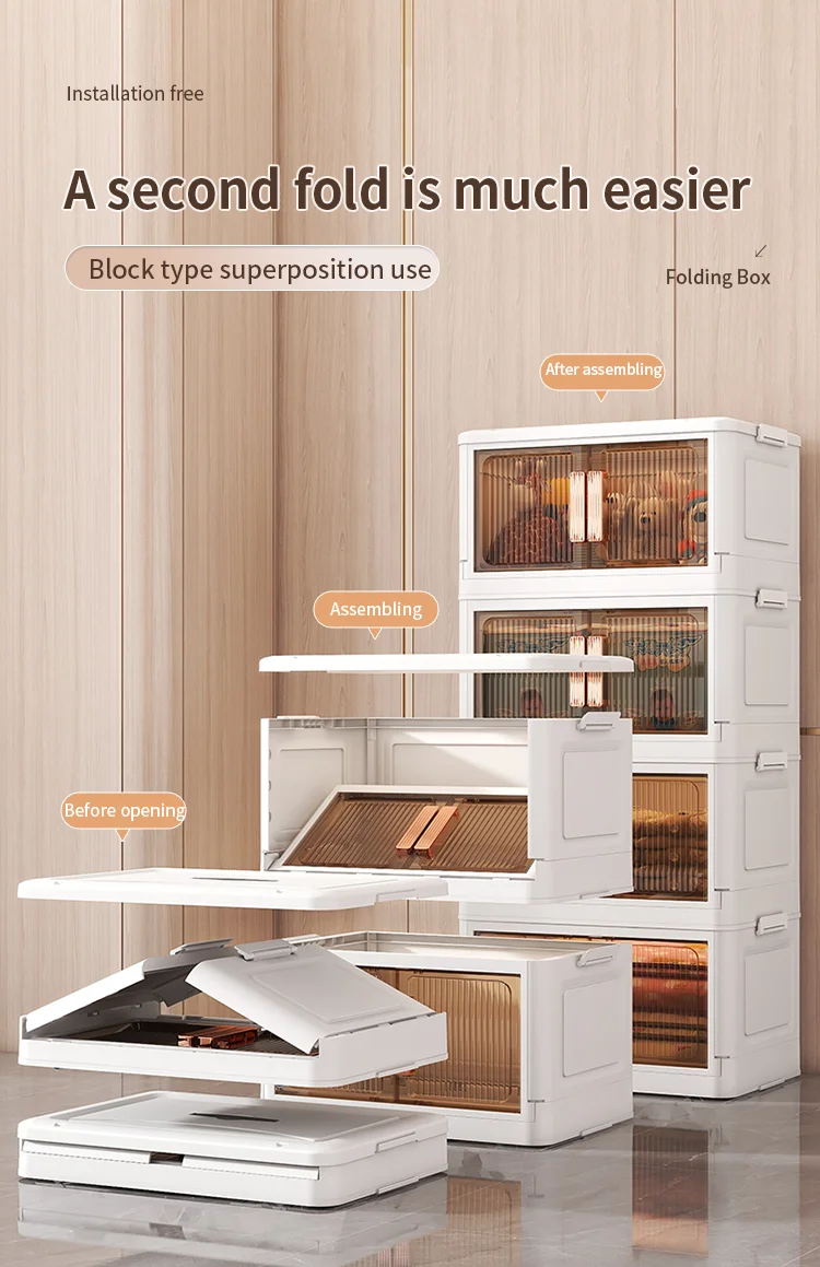 Wholesale Stackable Simple Assemble Foldable Storage 1-5layers 48cm ...