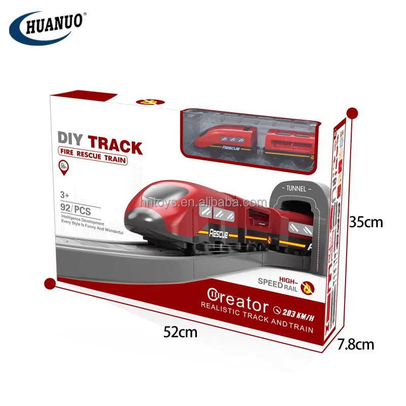 Children Educational 92pcs Diy Assemble Railway Track Toy Train - Buy ...