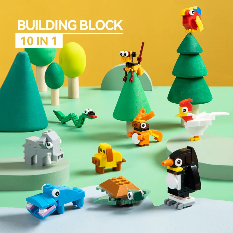 Custom Bausteine Spielzeugtier Juegos De Bloques De Construction Mini ...