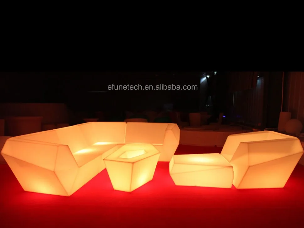 Modern Plastic Sofa Set Furniture Outdoor Rgb Color Changing Salon ...
